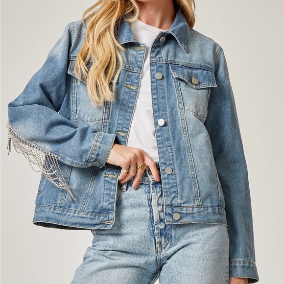 ANDREE BY UNIT | Jackets & Coats | New Andree By Unit Rhinestone Fringe ...